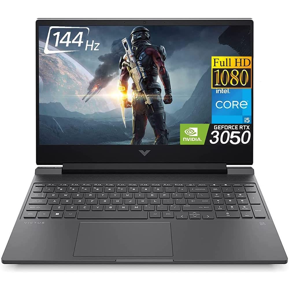 HP Victus Gaming Laptop, 15.6 inch FHD Display, 12th Gen Intel Core i5-12500H, NVIDIA GeForce RTX 3050, 64GB RAM, 1TB SSD, Wi-Fi, Bluetooth, Windows 11 Home, Black, Bundle with Cefesfy