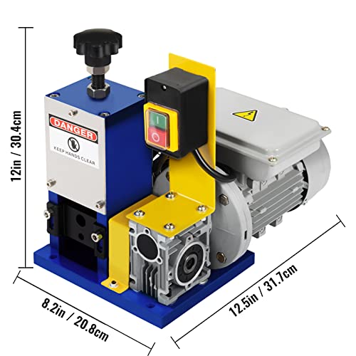 Happybuy Automatic Electric Wire Stripping Machine 0.05"-0.98", Cable Wire Stripper Machine, Portable Wire Stripper Machine for Scrap Copper Recycling, Including A Extra Blade(Dark Blue)