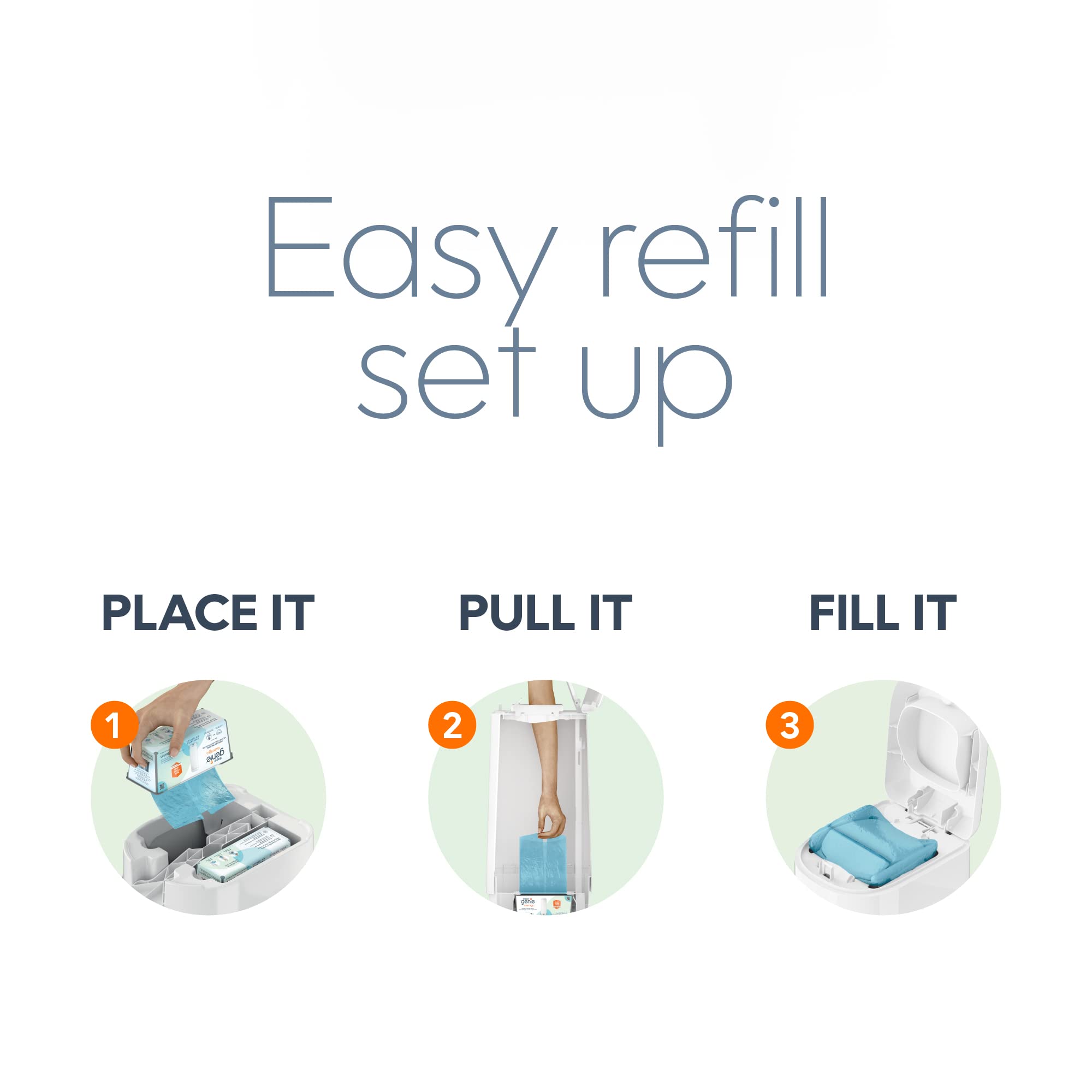 Diaper Genie Easy Roll Refill with 18 Bags | Lasts Up to 5 Months or Holds Up to 846 Newborn Diapers Per Refill