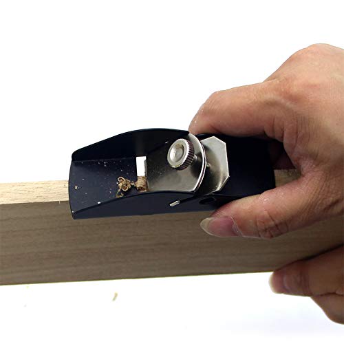 Mini Trimming Planer, Hand Planer, DIY Model Making Tool Woodworking Pocket Plane Hand Adjustable for Woodworking/Trimming/Wood Planing, Surface Smoothing(Black)