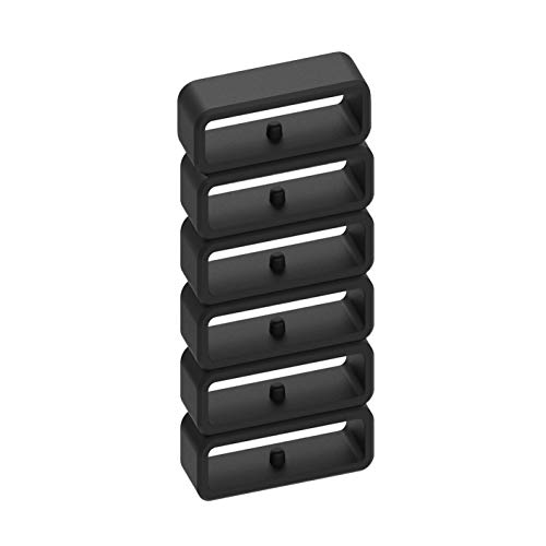 RuenTech 6-Pack Band keeper Compatible with Disney Magic Band/Magic Band 2.0/Magic Band+, Silicone Fastener Rings Security Loop/Holder/Retainer for Disney Magic Band For Kids (Black-6pcs)