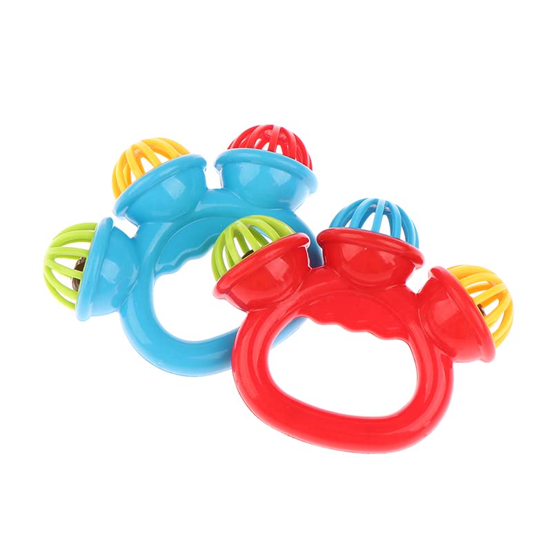 Fublazeze 1Pc Plastic Infant Comfort Rattle 0-3 Years Old Ringing Three-Headed Bell Color Baby Hand Grabbing Rattle