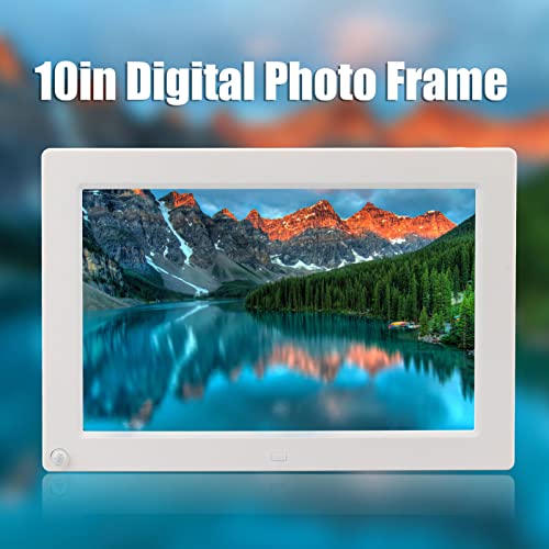 Digital Photo Frame Human Body Induction Photo Preview Electronic Photo Frame White for Home (US Plug)