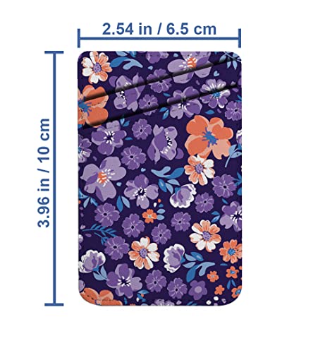 Pack of 2 - Cellphone Stick on Leather Cardholder ( Pretty Ditsy Floral Pattern Pattern ) ID Credit Card Pouch Wallet Pocket Sleeve