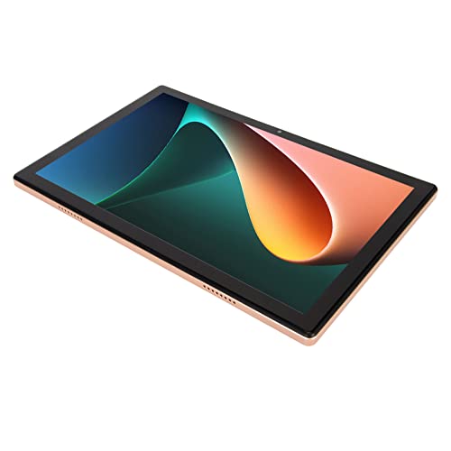 FECAMOS HD Tablet, Dual Camera US Plug 100β240V Office Tablet Octa Core 5G WiFi 10.1 Inch IPS for Family (Gold)