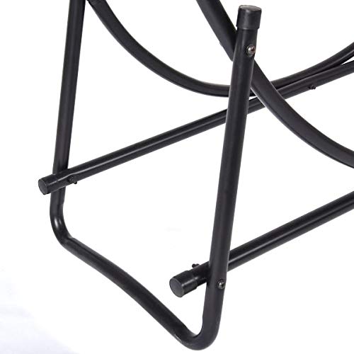 HAPPYGRILL Firewood Storage Rack Holder, 41 Inch Tubular Steel Log Hoop for Indoor & Outdoor Fireplace Pit