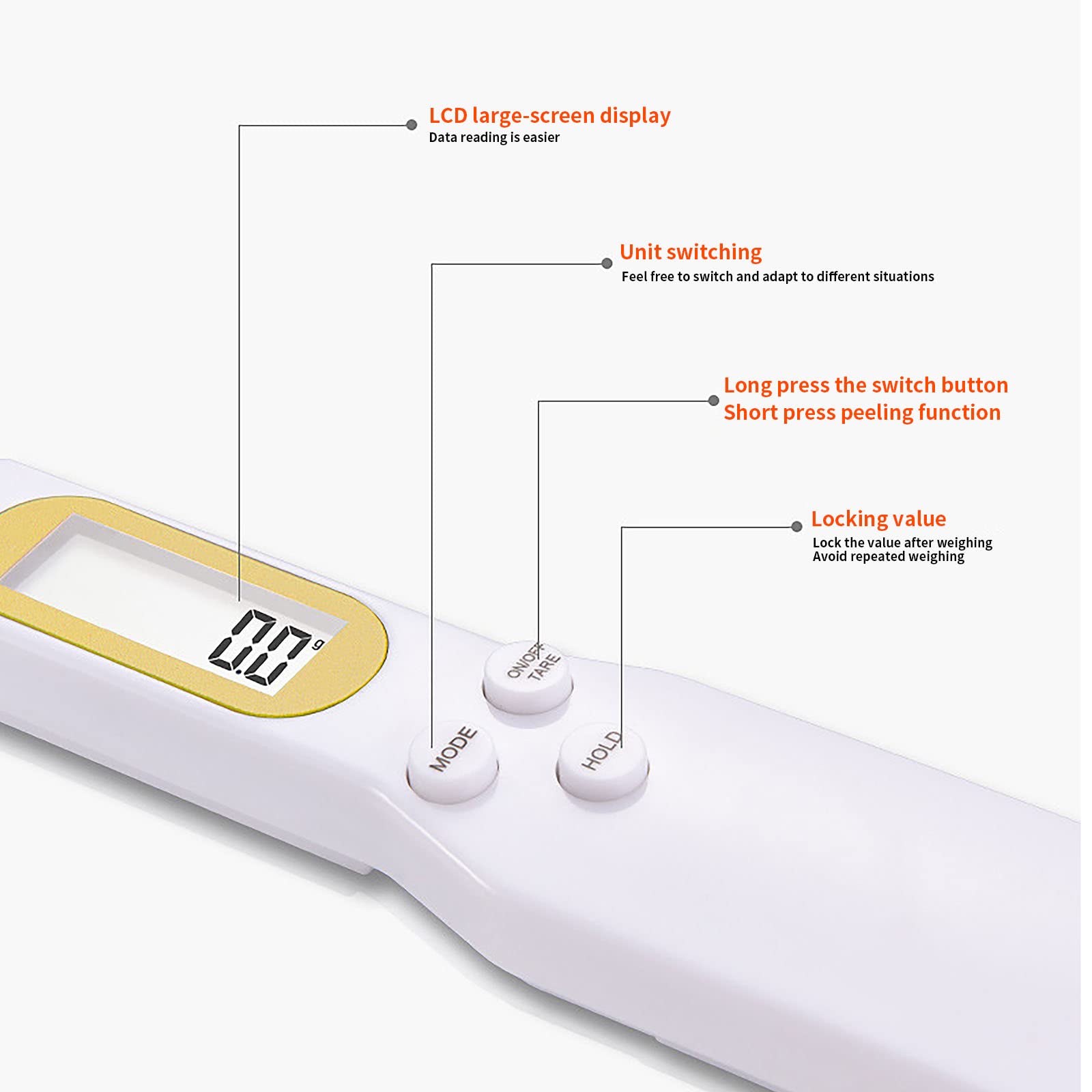 Digital Food Scale Food Scale: Spoon Scale,Electronic Food Scale Digital Spoon Scale 500g/0.1g Small Scale with LCD Display Digital Kitchen Scale for Coffee Power,Pills,Tea,Flour,Oil,Baking.