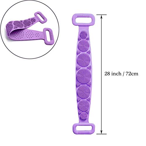 Silicone Bath Body Brush, Exfoliating Silicone Body Back Scrubber, Deep Clean Back Acne & Bacne, Extra Long and Super Soft, Suitable for Women & Men