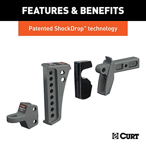 CURT 45949 Rebellion XD Adjustable Cushion Hitch Ball Mount 2-Inch Receiver, 15,000 lbs., 6-Inch Drop