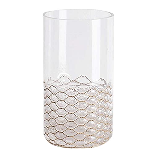 Creative Hydroponic Transparent Flower Metal Grid Design Home Decoration Customer Service Team Glass (Size : A) (B)