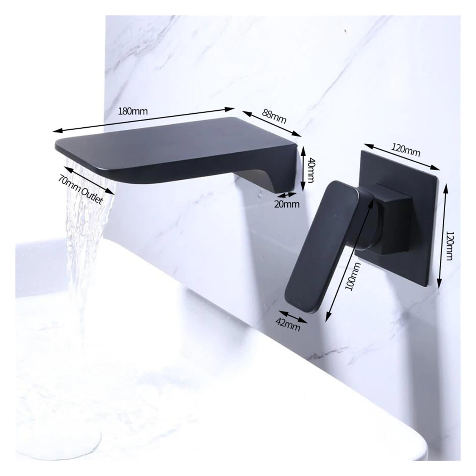 ItoNc Chrome Bathroom Waterfall Basin Mixer Faucet Single Lever Wall Mounted Washing Basin Taps Waterfall Bath Mixer Tap,Kitchen faucets