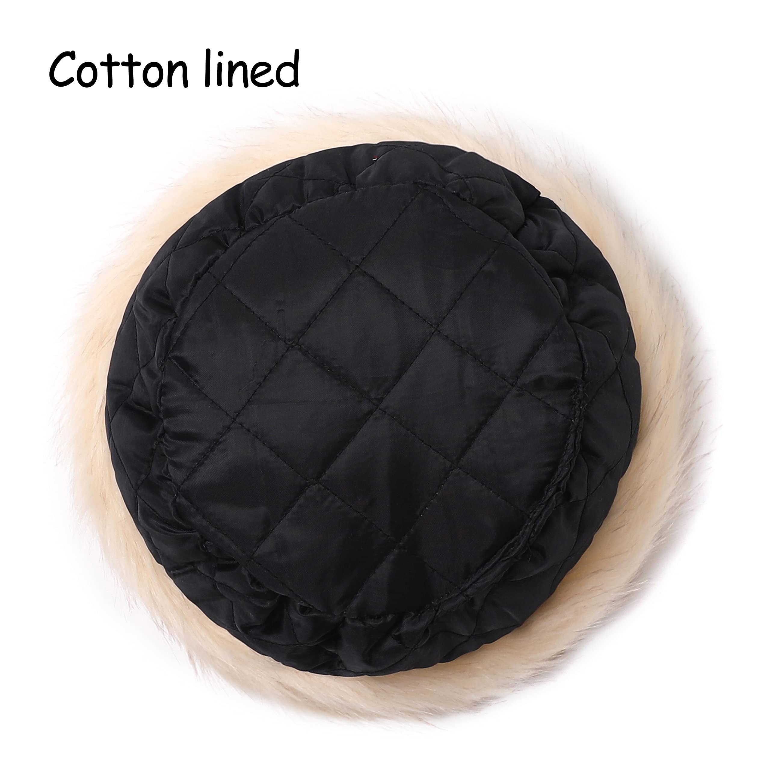 Dikoaina Faux Fur Cossack Russian Style Hat for Ladies Winter Hats for Women, Medium, Black