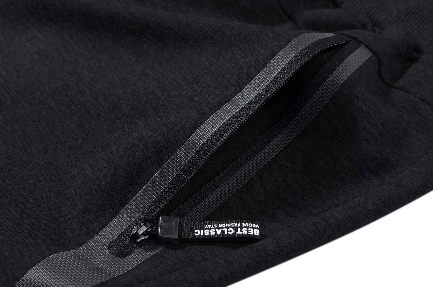 CRYSULLY Men Running Jogging Training Bike Sweatpants Workout Shorts with Zipper Pockets Black