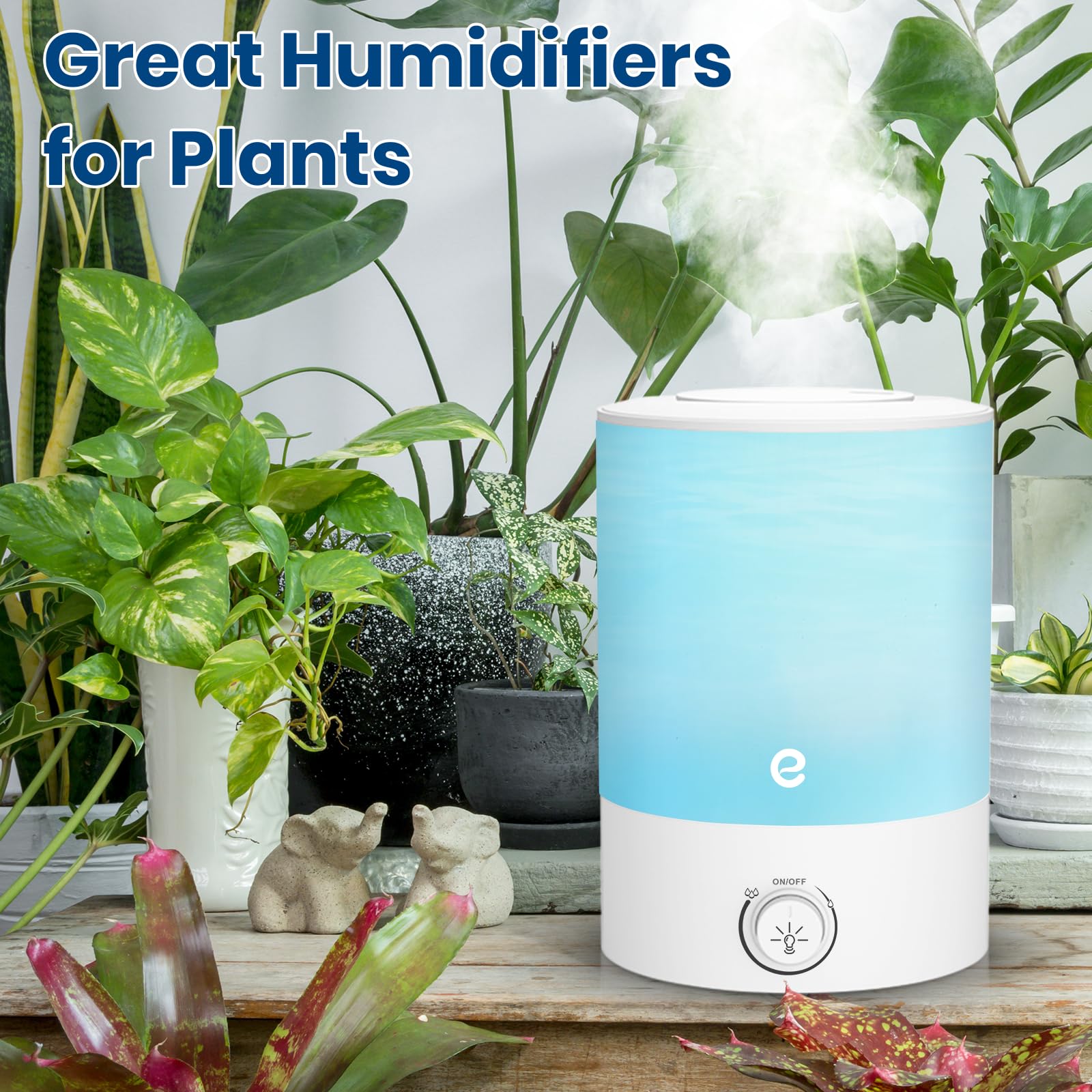 Esemoil Humidifiers for Bedroom, 2.5L Cool Mist Ultrasonic Air Humidifier with Top Fill & Quiet, 360ยฐ Nozzle, BPA Free, 25 Hour Diffuser with 8 Color Light & Auto Shut-off for Home Baby Nursery Plants