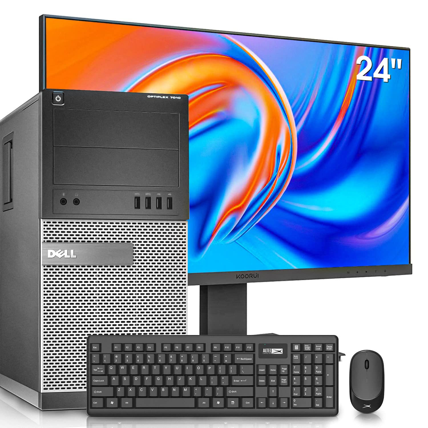 Dell OptiPlex 7010 Tower Computers PC and 24 Inch Monitor Bundle,Intel i7 3.4GHz, 32GB Ram New 512GB SSD,Intel AC7260 Built WiFi Bluetooth,Refurbished Desktop Computers,Windows 10 Pro (Renewed) Black