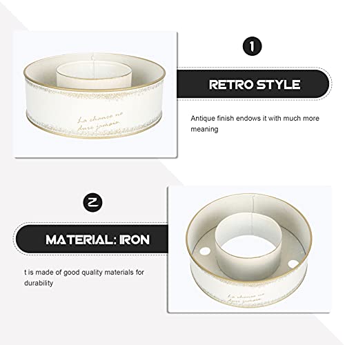 Happyyami 1pc Ring Flower Pot Metal Flower Planter Outdoor Planter Decorative Cute Flower Pot Table Plant Pot Succulent Pot Retro Planter vase Front Door White Small Cactus Iron Office