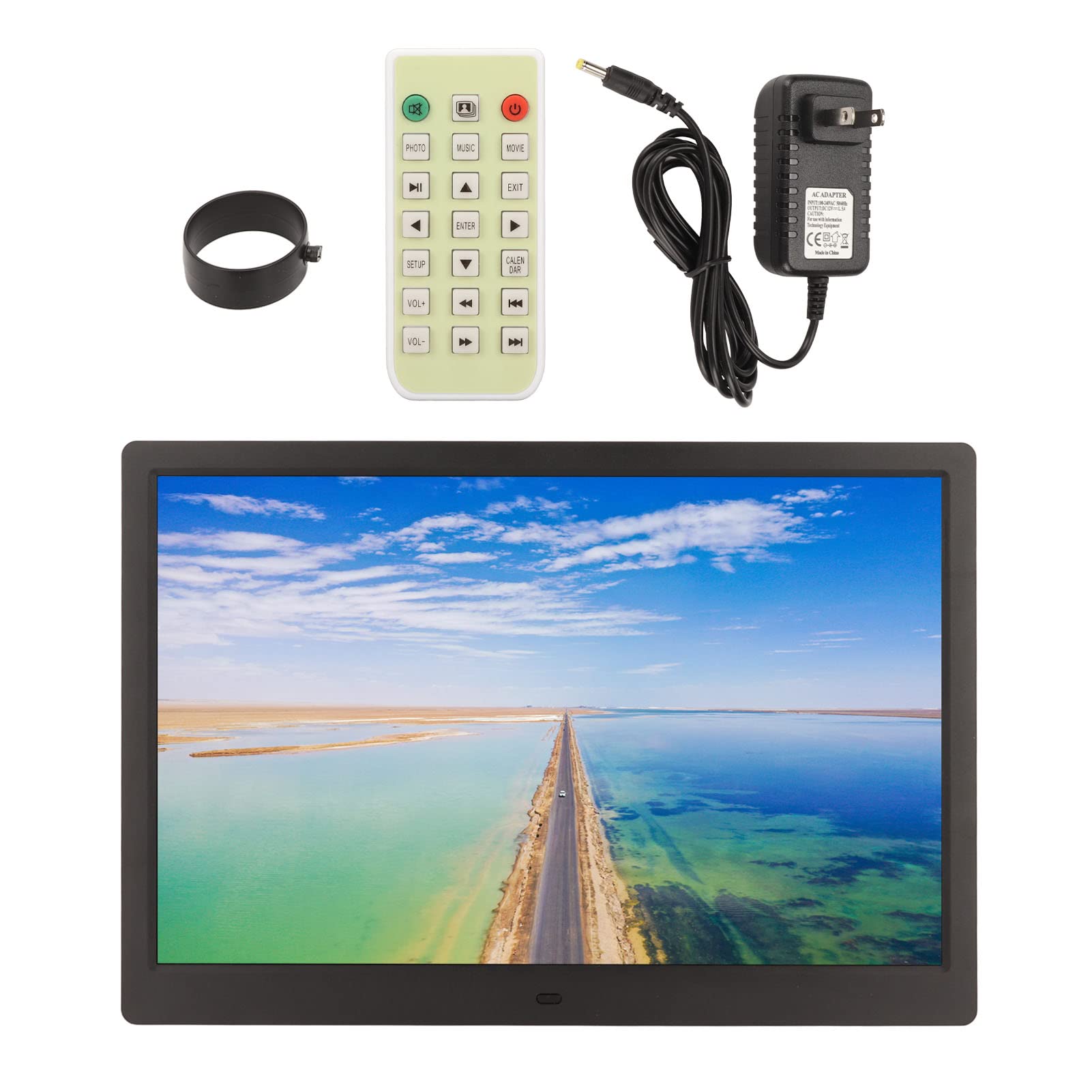 Digital Photo Album, 100‑240 V USB Interface Large Storage Digital Photo Frame Multiformat Playback for Images (US Plug)