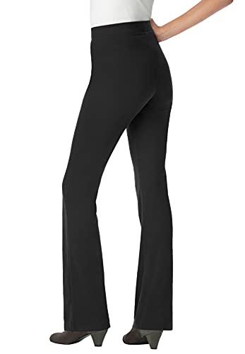 Woman Within Women's Plus Size Bootcut Ponte Stretch Knit Pant - 20 W, Black