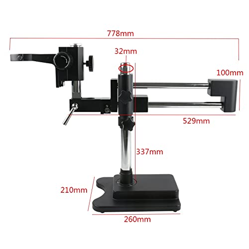 IULJH Universal Double Boom Lab Industrial Zoom Trinocular Stereo Microscope Stand Holder Bracket Arm 76mm Microscopio Accessories (Color : E)