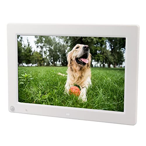 Digital Photo Frame Human Body Induction Photo Preview Electronic Photo Frame White for Home (US Plug)
