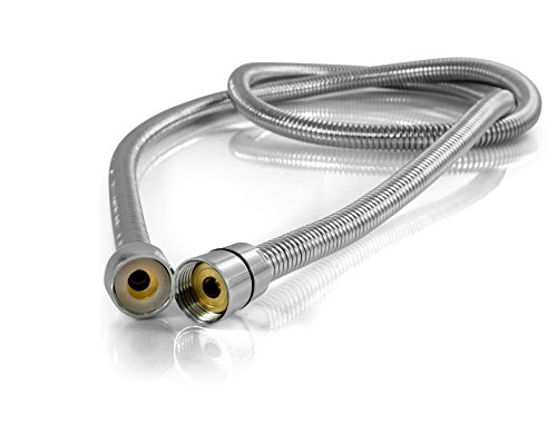 K&J Flexible 304 Stainless Steel Shower Hose - Universal Fit - Fits All Handheld Shower Heads, Sprayers, And Bidet Sprayers (Not Included) - Real 304 Stainless Steel (1, 6 ft)
