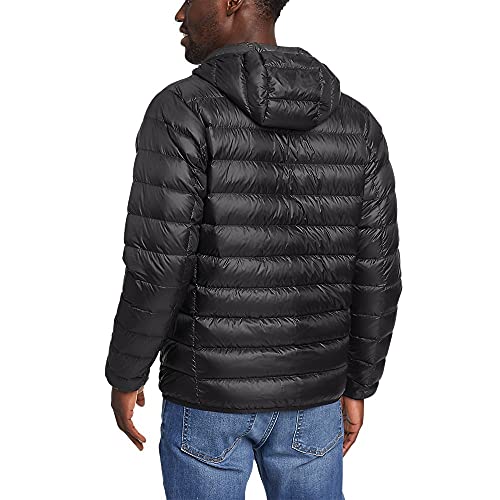 Eddie Bauer Men's CirrusLite Down Hooded Jacket, Black, X-Large