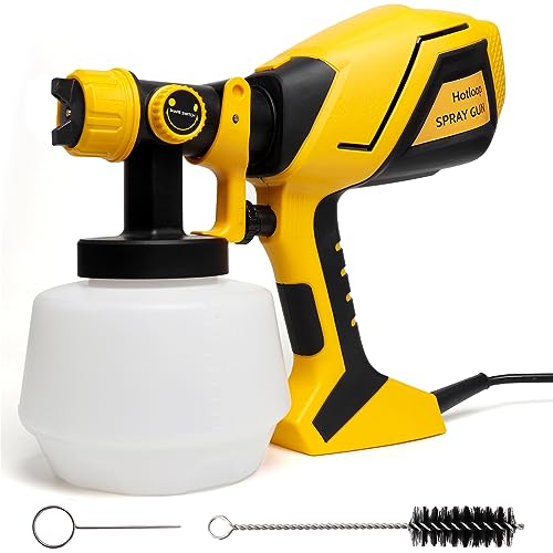 Paint Sprayer, 600W HVLP Paint Spray Gun, 2 Nozzles and 3 Patterns, with 1200ml Container, Paint Gun for House Painting, Fence, Furniture, Garden Chairs, Doors etc.