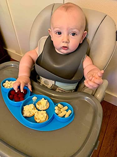 SiliLife Silicone Baby Plate Toddler Plate Baby Dish Toddler Dish 100% Dishwasher & Microwave Safe
