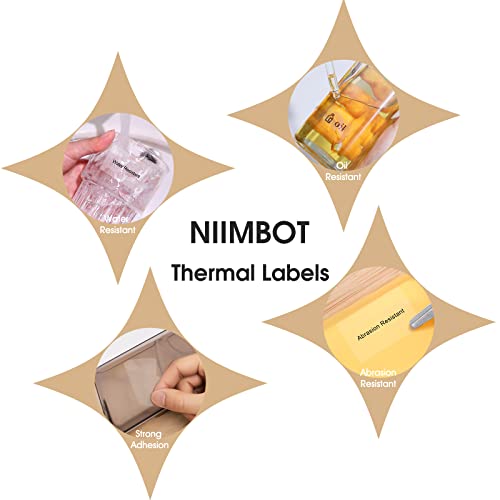 NIIMBOT Labels for B1/B21/B3S Label Printer, Thermal Labels 2'' x 2''(50x50mm), Waterproof, Oil-Proof Sticker Labels, 1 Roll of 150 Sticker Labels (Round Clear)