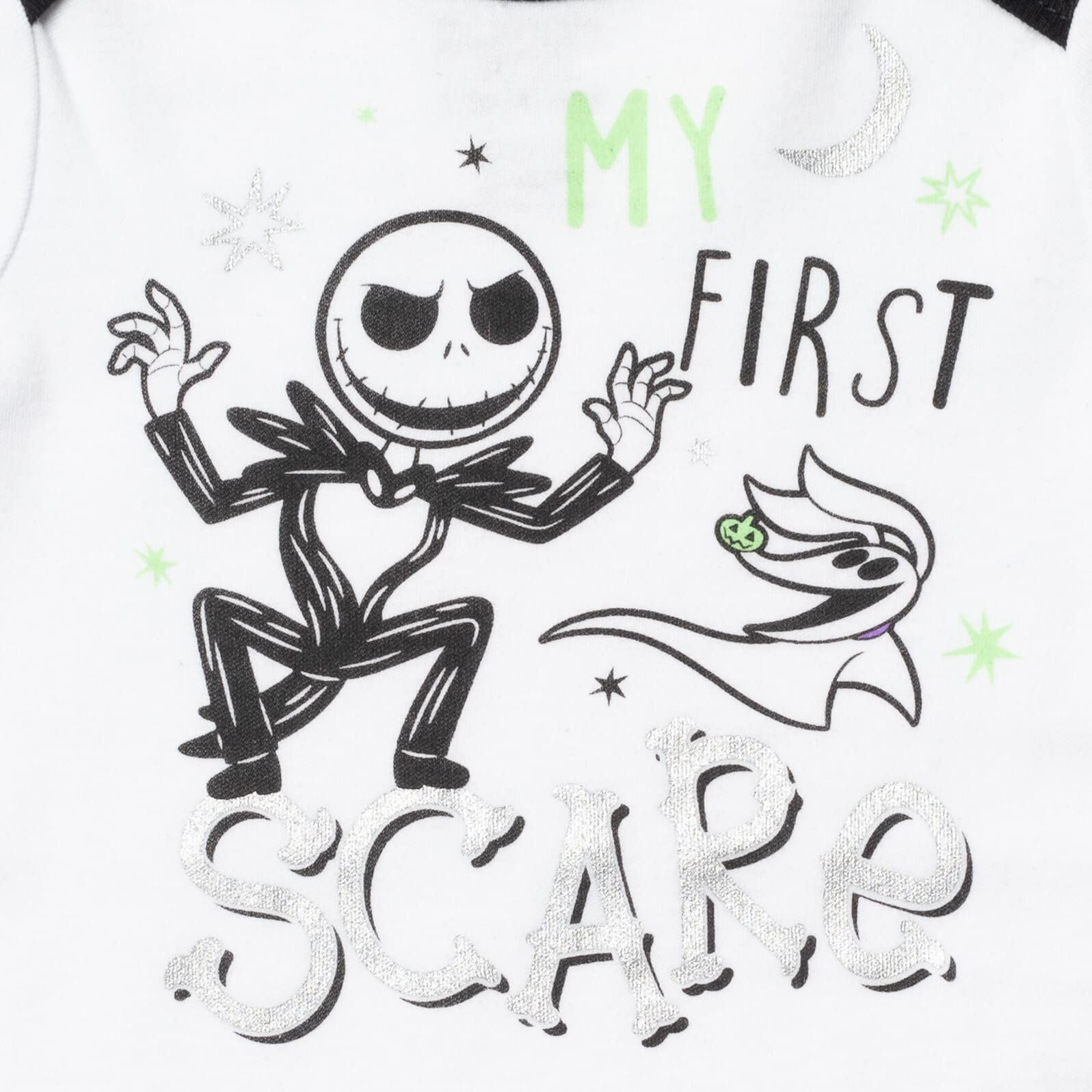 Disney Nightmare Before Christmas,Newborn Baby Boy or Girl Hoodie Bodysuit and Pants 3 Piece Set Black/White 6-9 Months