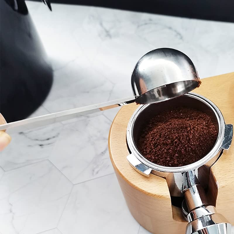 Coffee Scoop Portable Stainless Steel Stand 2 In 1 Coffee Powder Measuring Scoops Tamper Spoon Tools