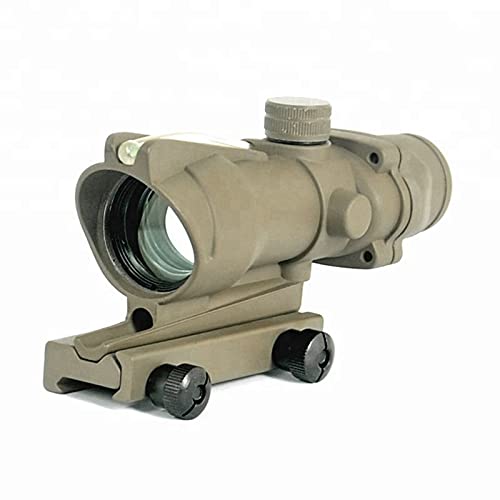 E-Tactical 4x32 Scope Tan Green Chevron Glass Fiber Scope Glass Etched Reticle Real Fiber Optics Optical Scope