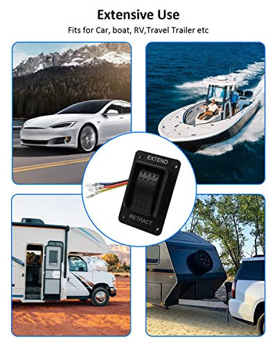 RV Power Stabilizer Switch Electric Jack Switch 12V DPDT Extend Retract Momentary, Polarity Reversing Switch for Boat Auto UTV RV Travel Trailer