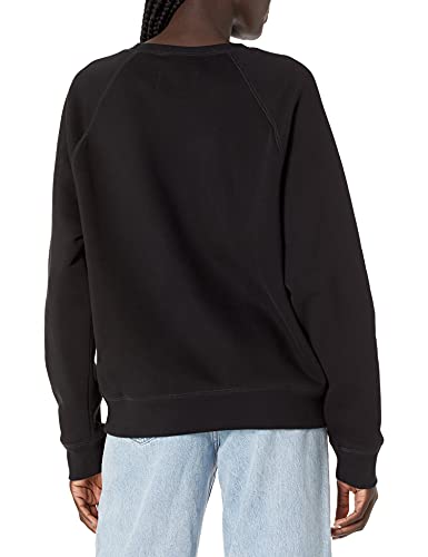 UGG womens Madeline Fuzzy Logo Crewneck Pullover Sweater, Black Cream, Medium US