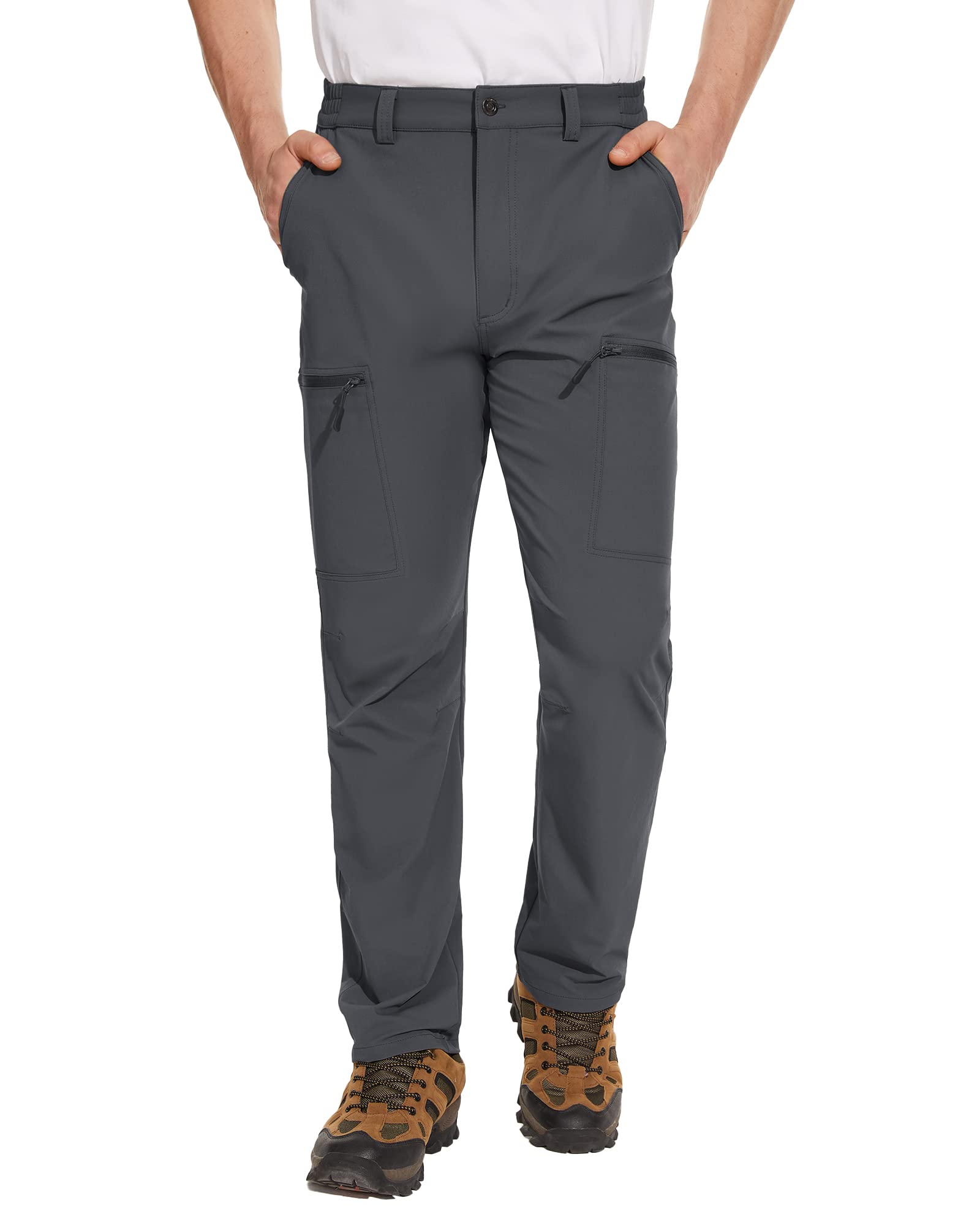 EKLENTSON Work Pants for Men Construction Combat Pants Breathable Fishing Climbing Pants, Dark Grey, 36