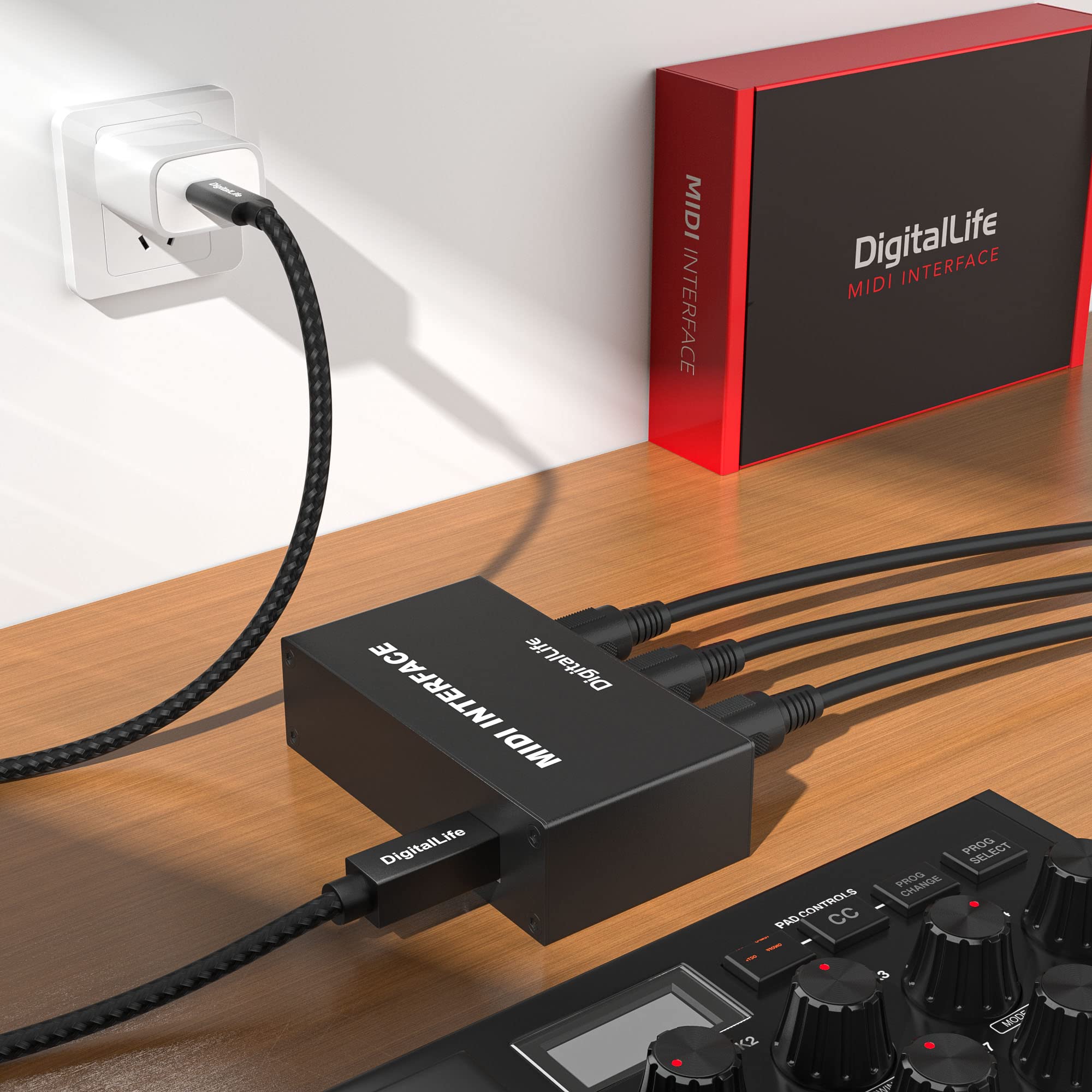 DigitalLife MIDI Interface (5-PIN) Merger Box - 2i/1o, Metal