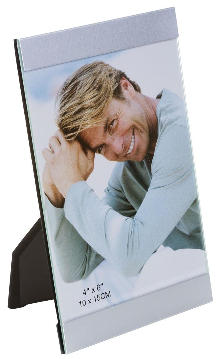 Displays2go JWALSV46 Metal Picture Frames for Tabletop (Set of 6), 4 x 6, Silver