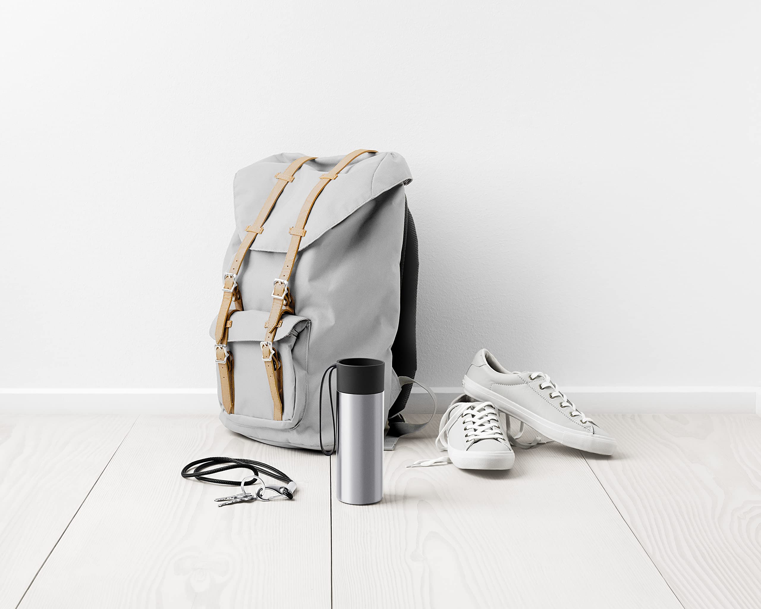 EVA SOLO 567467 Stainless Steel Insulated Mug 350 ml, Black, 20,7 x 7,8 x 7,8 cm | Danish Design, Functionality & Quality |