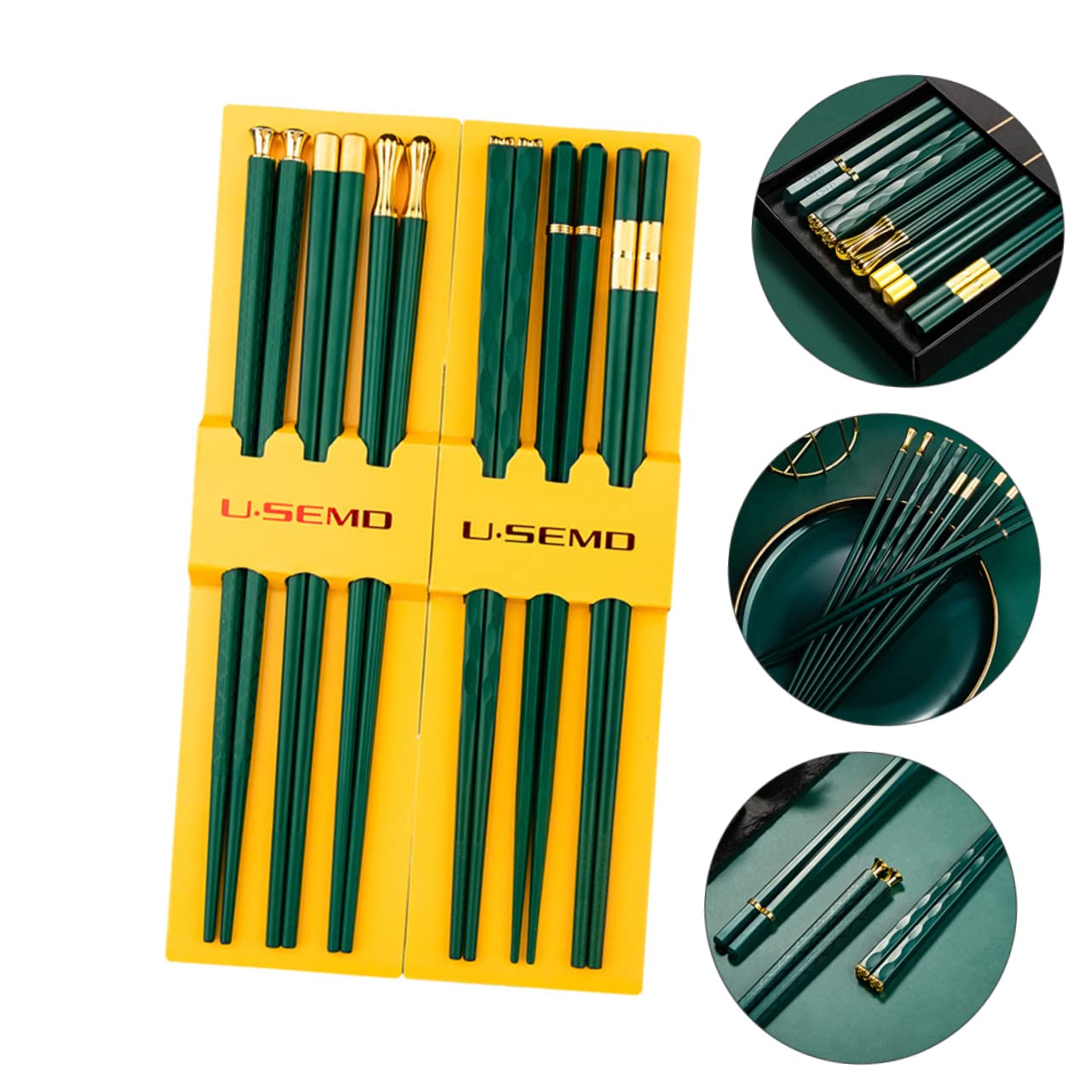 Holibanna 6 Pairs Japanese Alloy Chopsticks Reusable Chopsticks Cherry Chopsticks for Eating Korean Chopsticks Japanese Chinese Chopsticks Glass Stand Chopsticks Gift Household