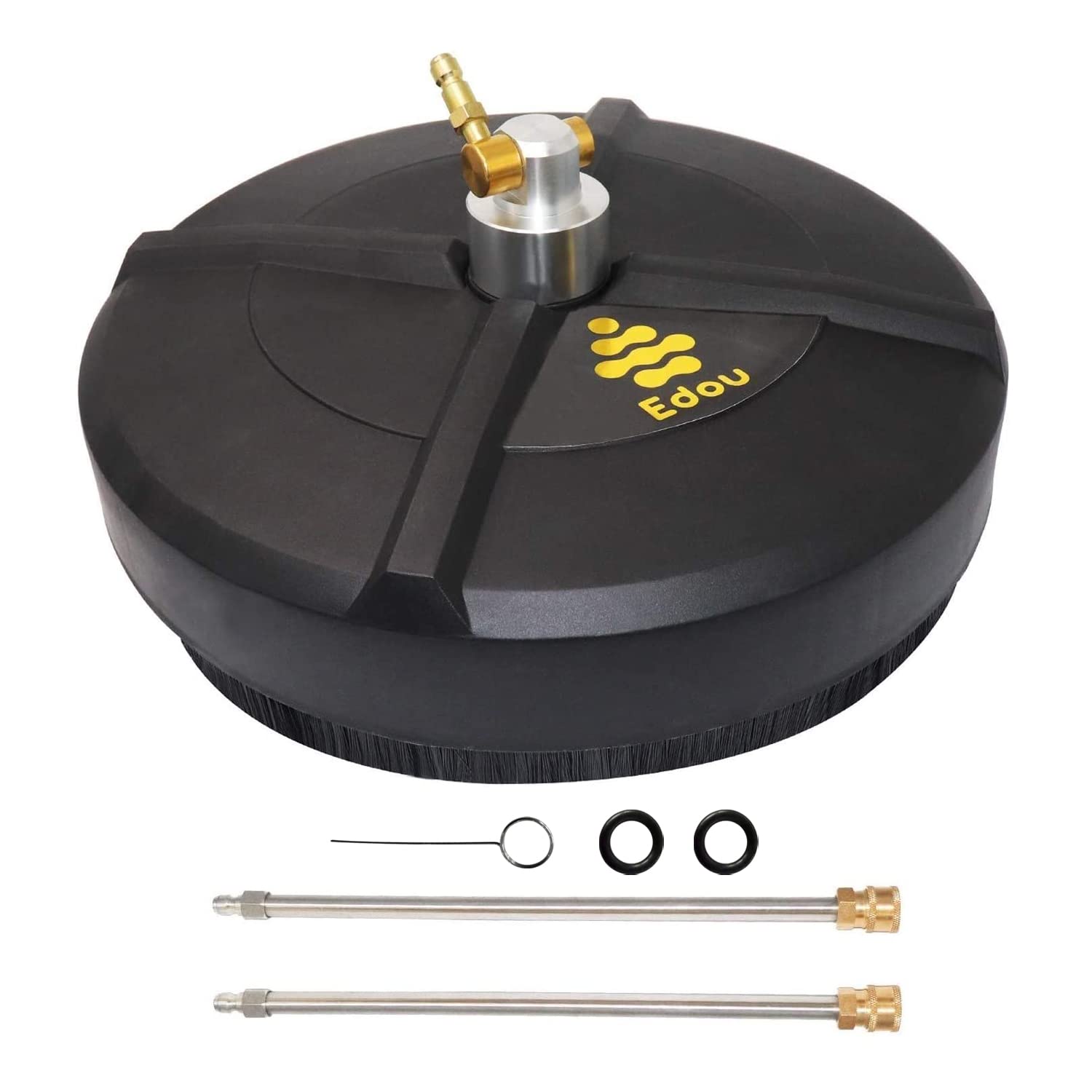 EDOU Direct Pressure Washer Surface Cleaner 15" | Composite, Heavy Duty Electric Power Washer | 4,000 PSI Max Working Pressure Machine | Includes: 2 Pressure Washer Extension Wand Attachments