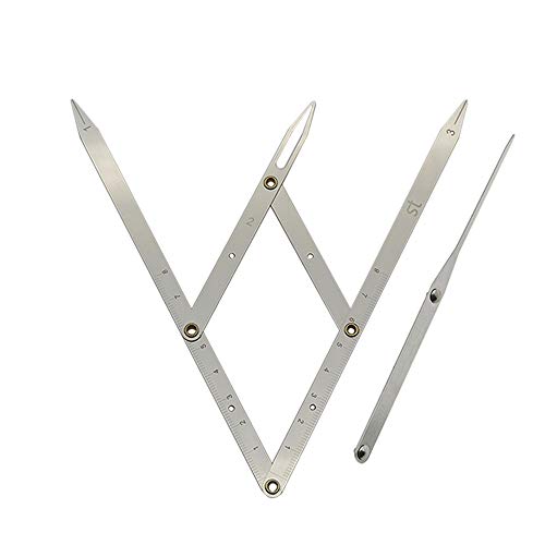 Golden Mean Calipers Stainless Steel Thrush Eyebrow Microblading Ruler Eyebrow Permanent Measure Symmetrical Tool Three-point Positioning Balance Ruler for Makeup Ratio Measure Fibonacci Gauge Tool