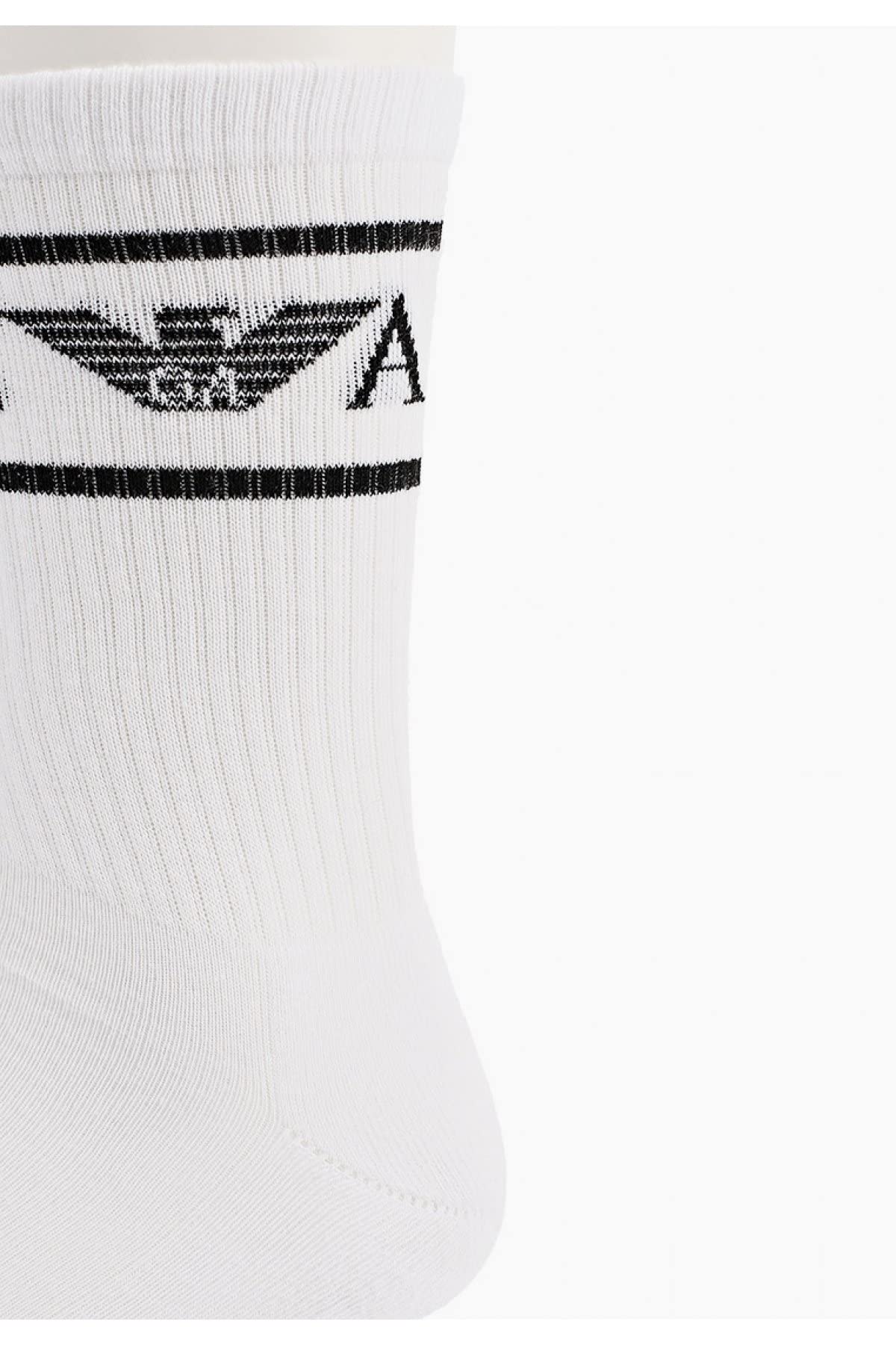 Emporio Armani Men's Sporty 3-Pack Short Socks, White, One Size