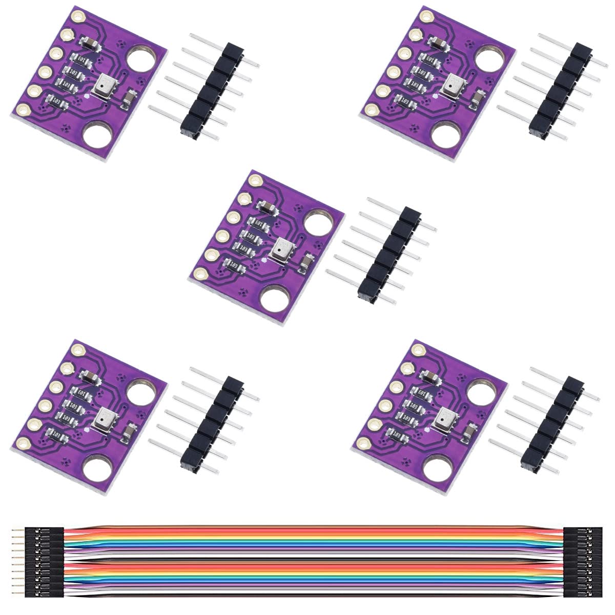 DAOKI 5Pcs Pressure Sensor Module BMP280 3.3V Digital Barometric Altitude Pressure Atmospheric Module for Arduino High Precision with Dupont Cable