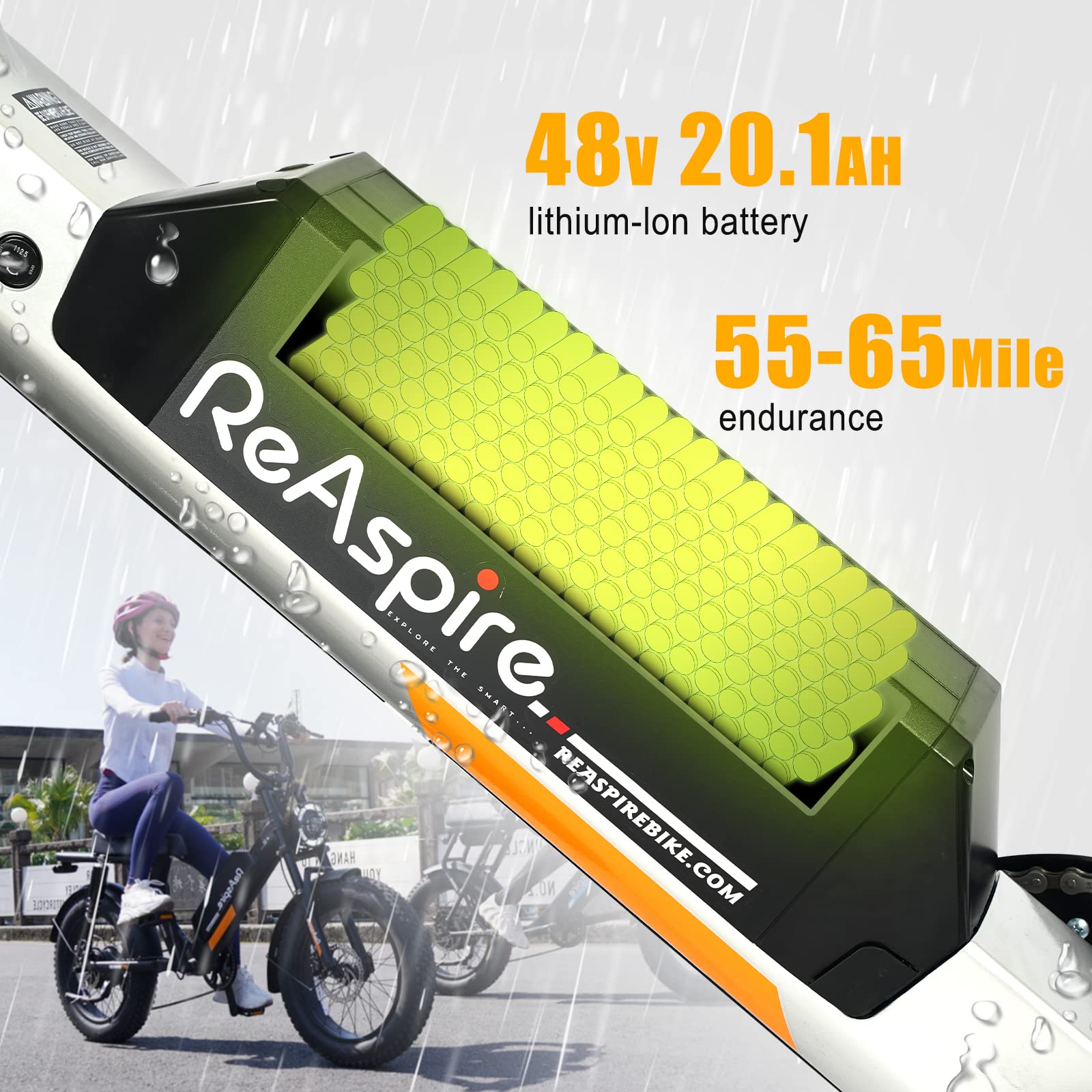 FIOTAS ReAspire Electric Bikes for Adults, 750W BAFANG Motor, 48V 20.1/16.7Ah Battery & 65 Miles Range Dirt E Bikes with 4.0 LCD Display 20'' Fat Tire Commuter with Removable Battery