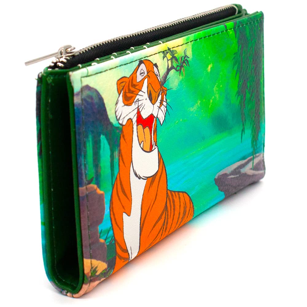 Disney Wallet, Fold Over, Snap Pouch, Jungle Book Mowgli and Friends Group Pose, Vegan Leather
