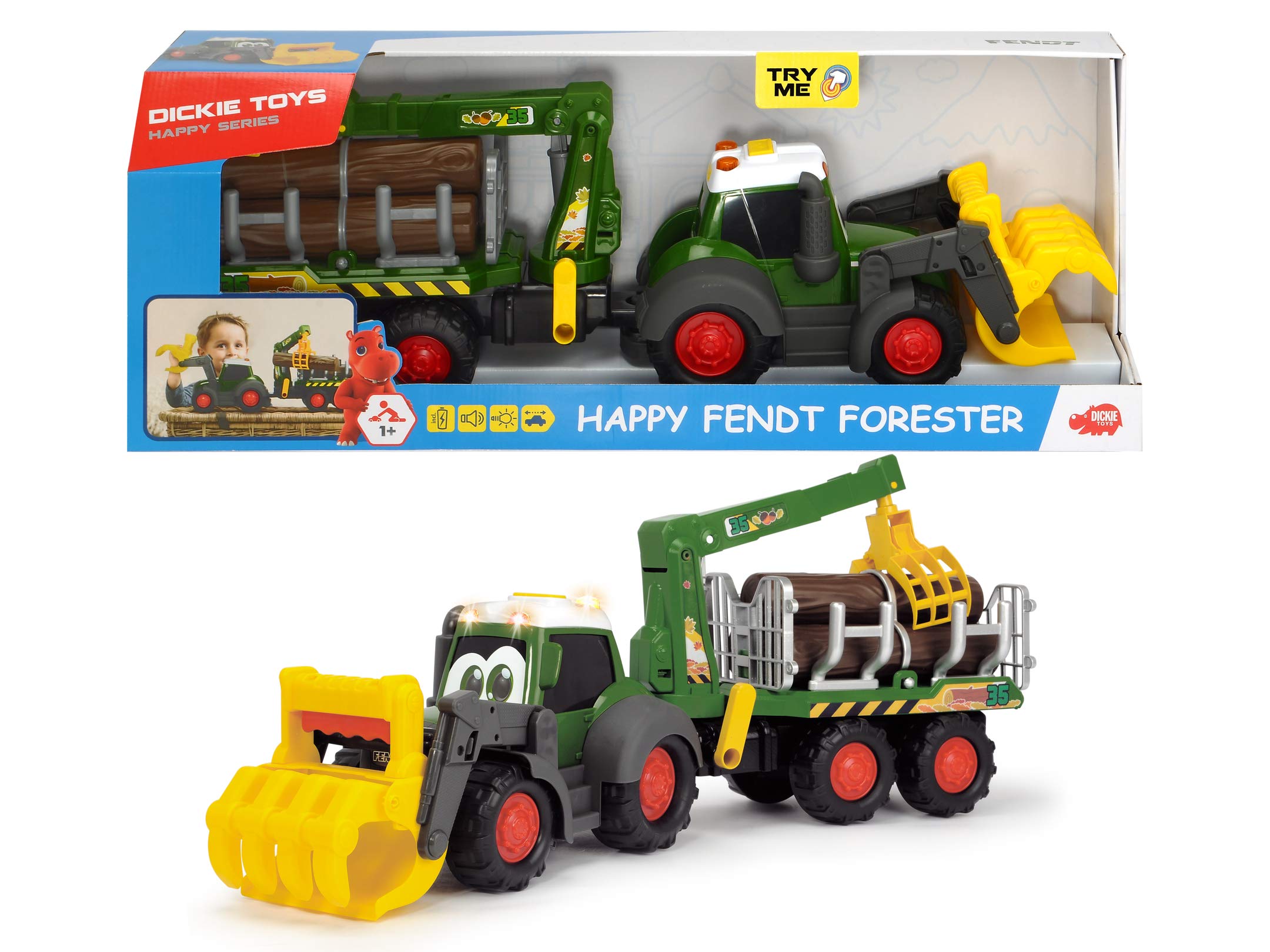 DICKIE TOYS - Happy Fendt 25 Inch Forester Truck and Trailer, Green