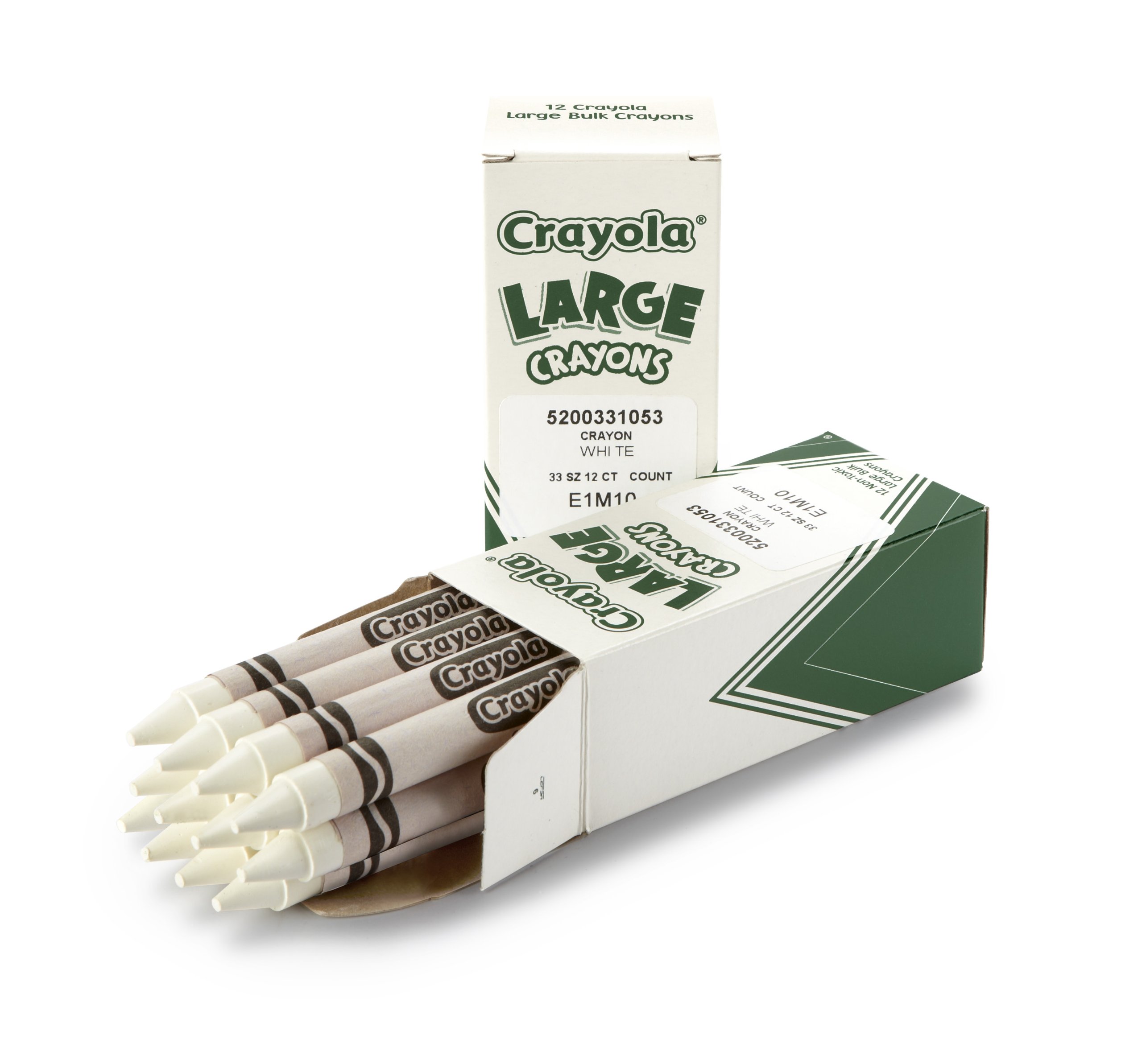 Crayola Large Crayons - White (12ct), Single Color Crayon Refill, Bulk Crayons For Kids, School & Art Supplies