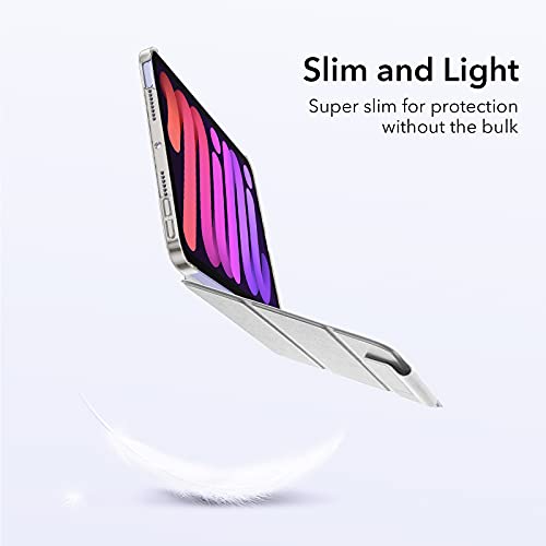 ESR for iPad Mini 6 Case, iPad Mini 6th Generation Case(8.3 inch, 2021), Trifold Smart Case with Magnetic Clasp, Auto Sleep and Wake, Slim and Lightweight, Pencil 2 Wireless Charging, Gray