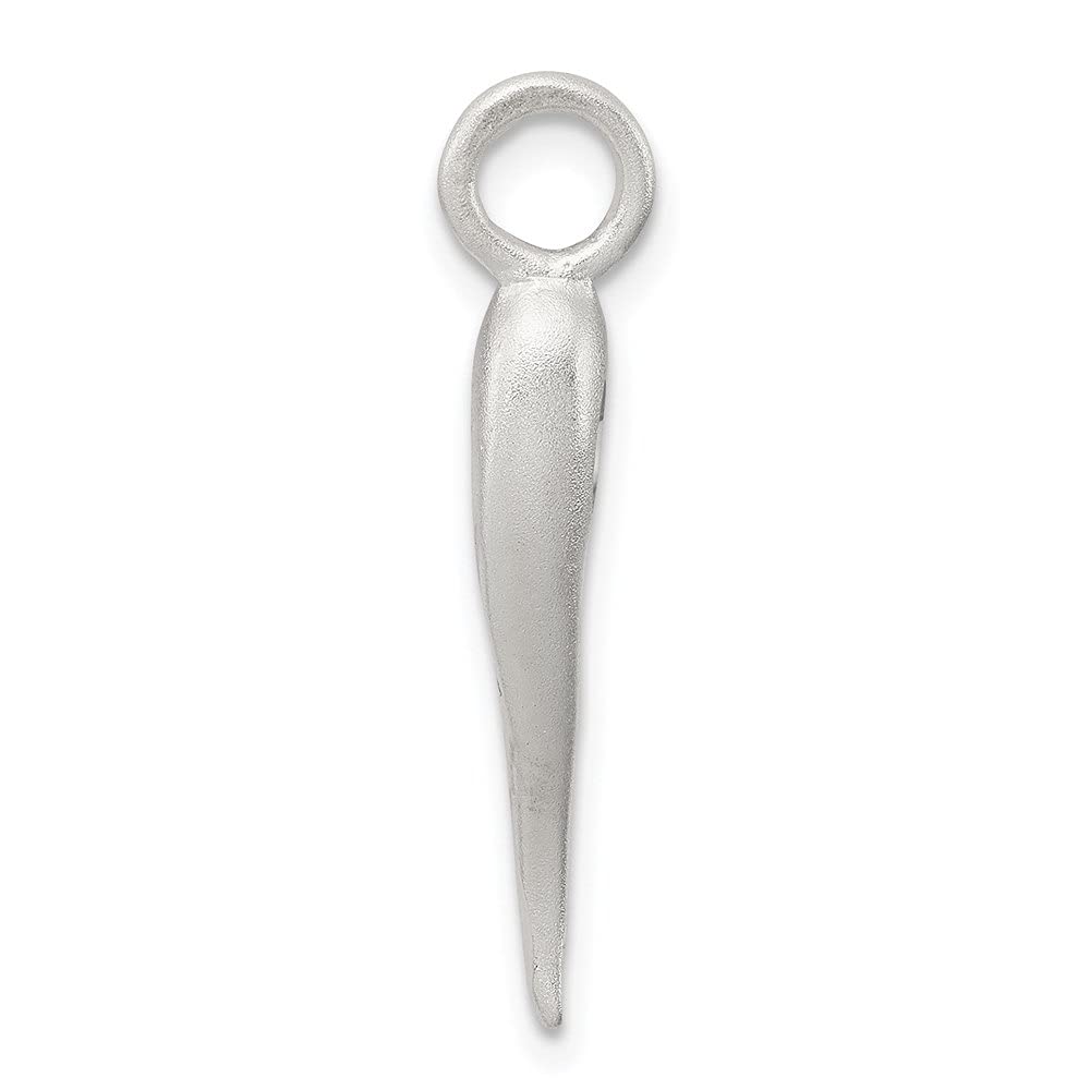 Diamond2Deal 925 Sterling Silver Italian Horn Pendant, for Women (L- 26 mm, W- 4 mm)