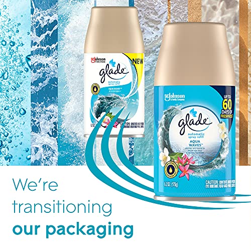 Glade Automatic Spray Refill, Air Freshener for Home and Bathroom, Aqua Waves, 6.2 Oz